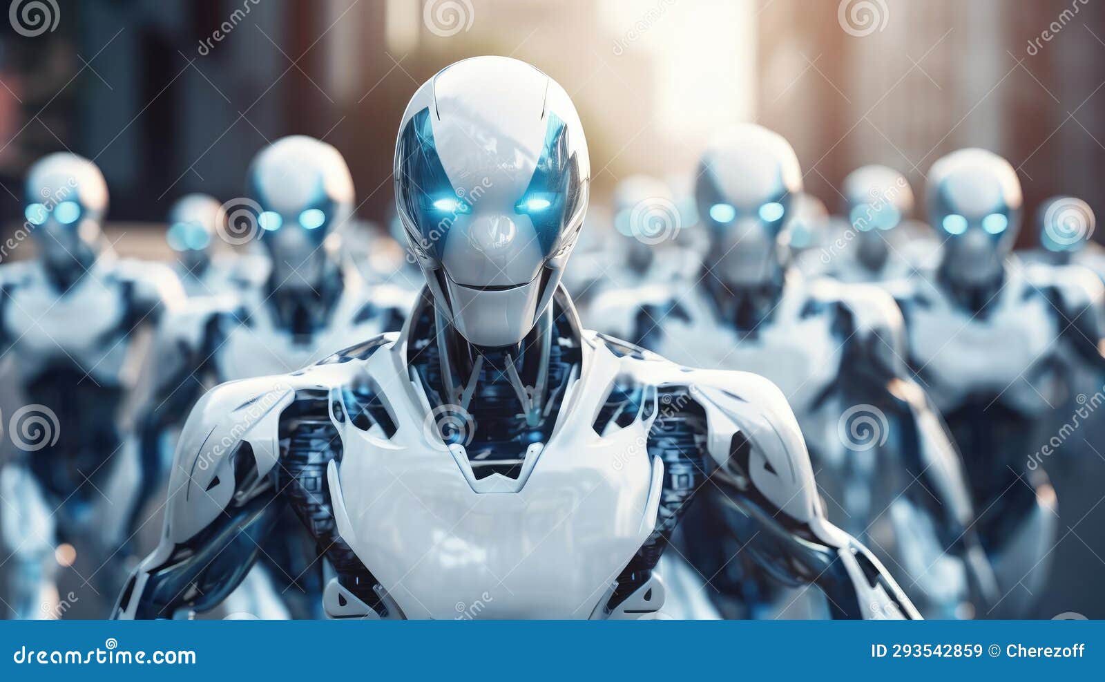 Group of Combat Robots Soldiers Stock Illustration - Illustration of ...