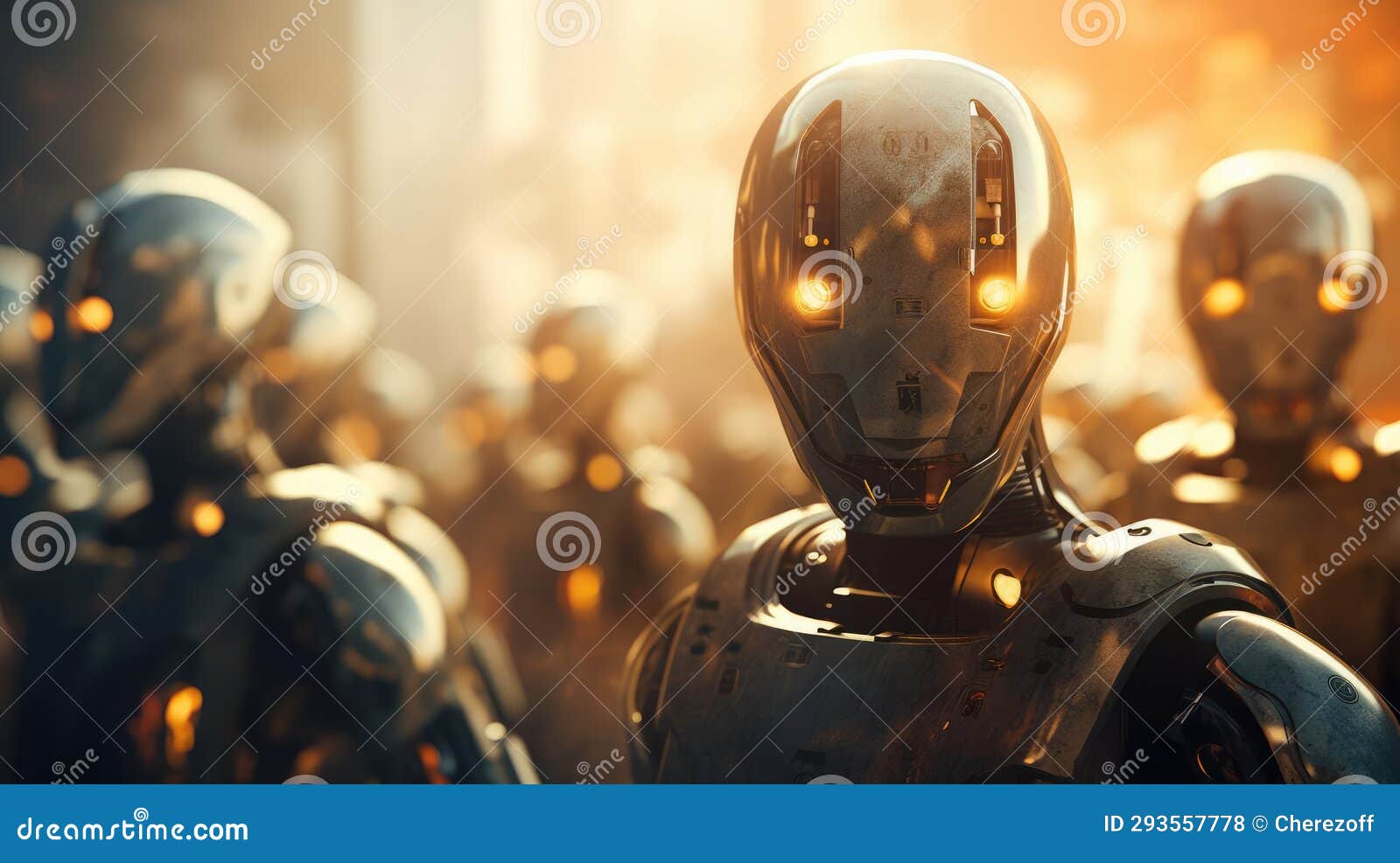 Group of Combat Robots Soldiers Stock Illustration - Illustration of ...