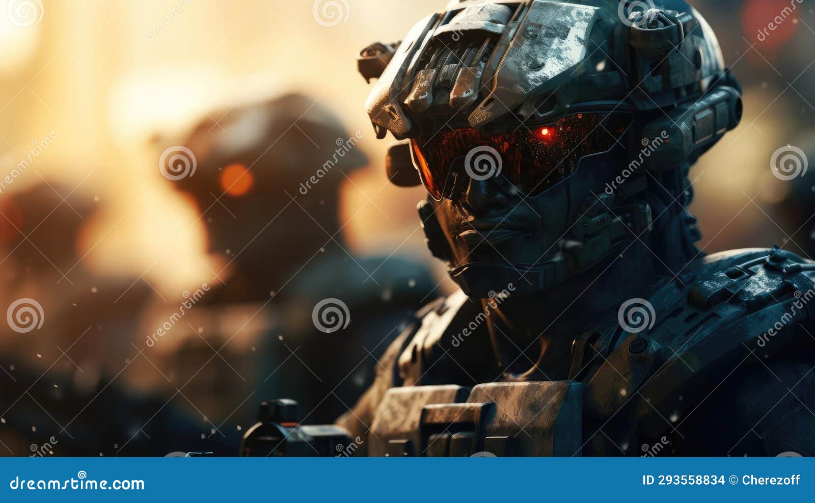 Group of Combat Robots Soldiers Stock Illustration - Illustration of ...