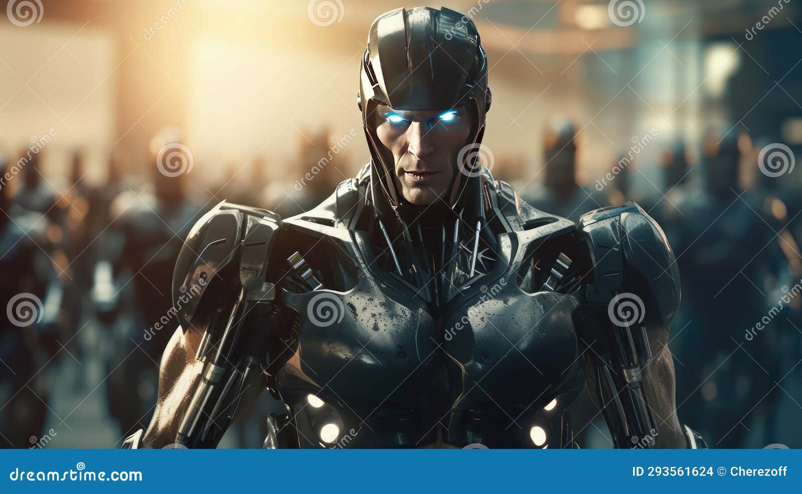 Group of Combat Robots Soldiers Stock Illustration - Illustration of ...