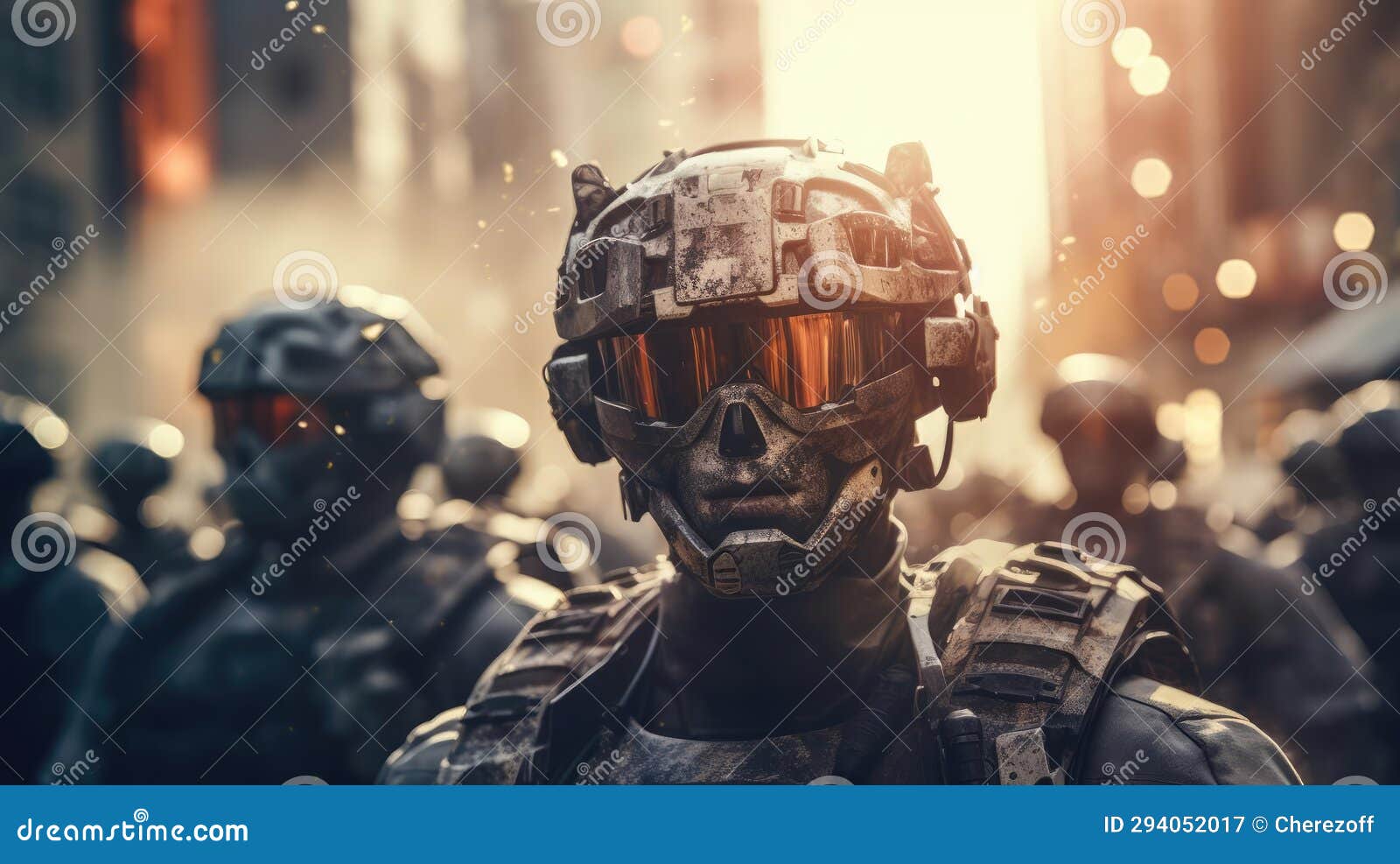 Group of Combat Robots Soldiers Stock Illustration - Illustration of ...