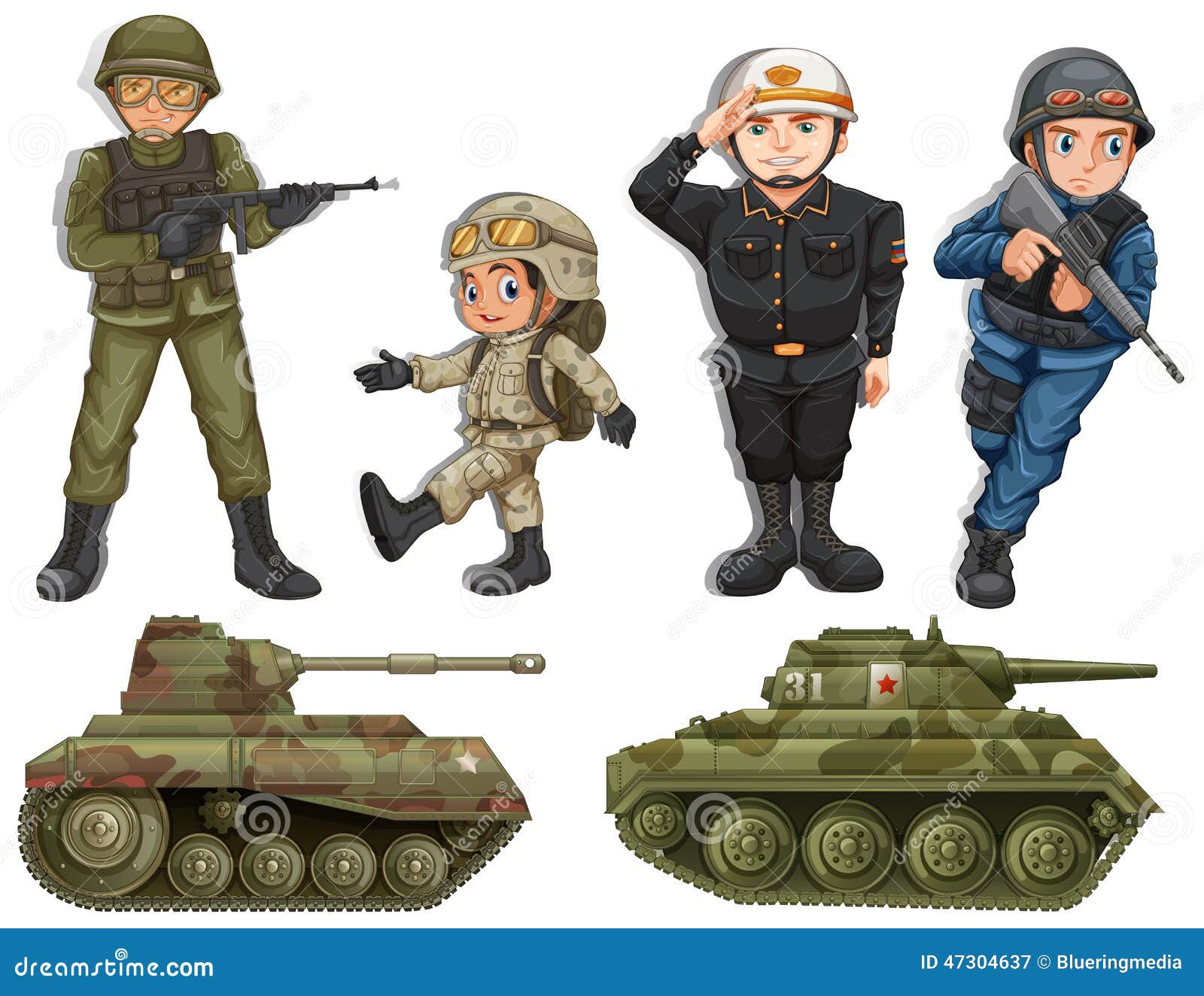 Infantryman With Weapons Pattern Cartoon Vector | CartoonDealer.com ...