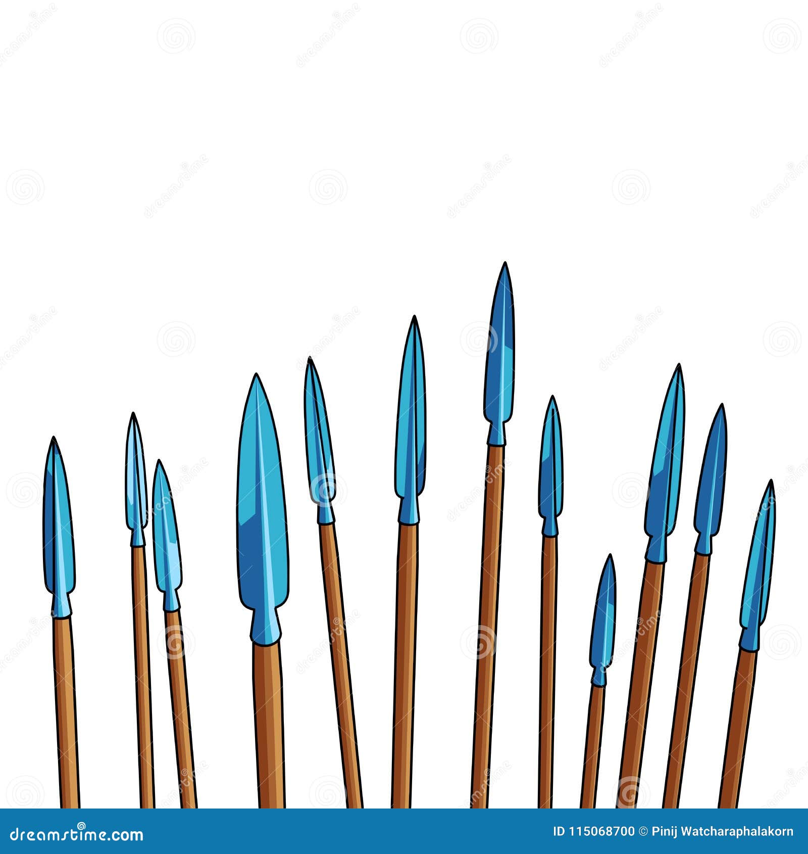 Group of Spears Pointing Skyward Stock Vector - Illustration of iron ...