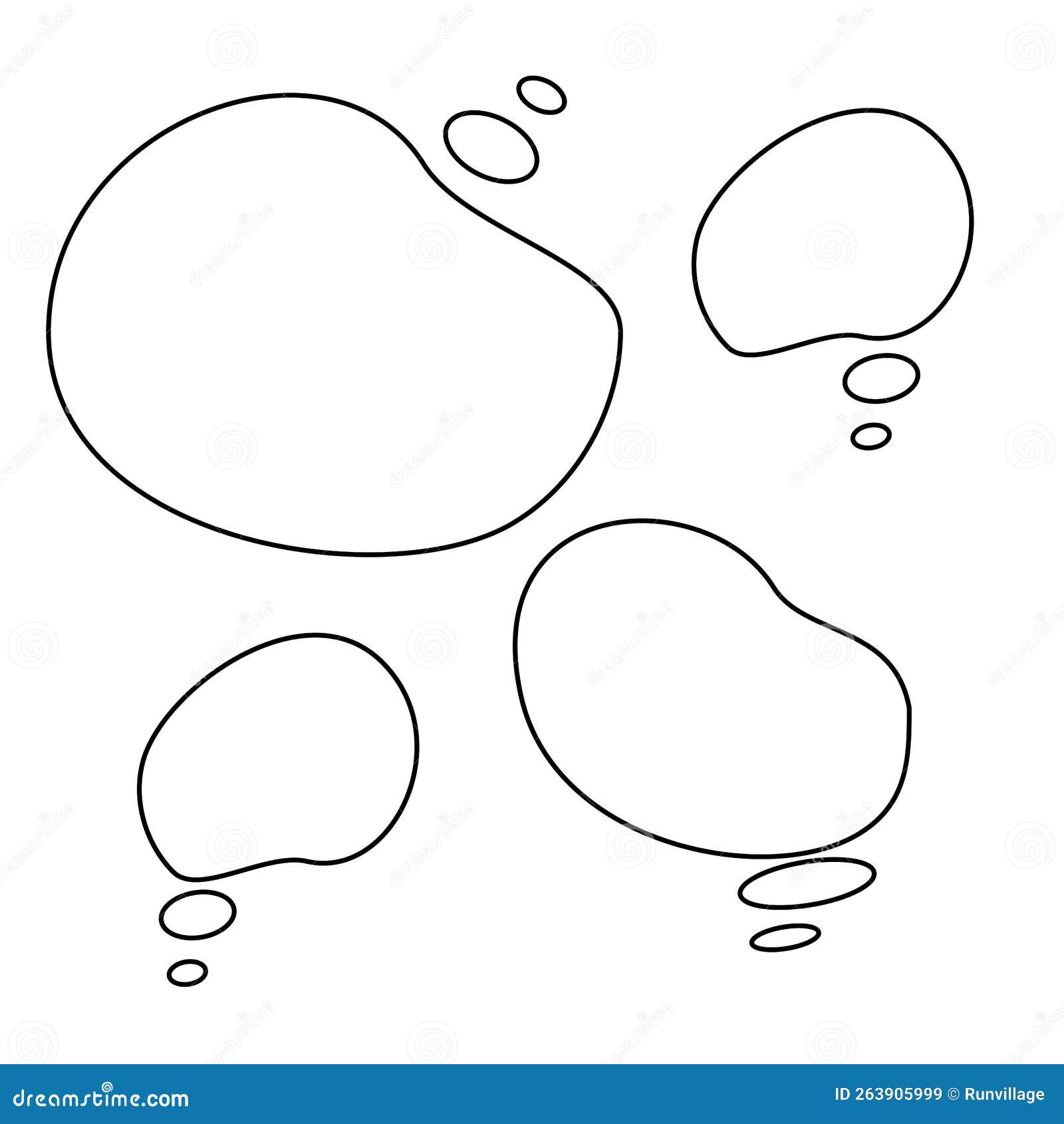 Group of Speech Bubbles with Outline Stroke Stock Vector - Illustration ...