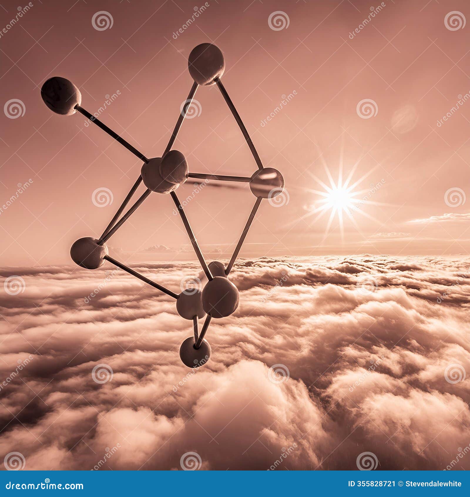 Group of Spheres Floating Above the Clouds. Generative AI Stock Image ...