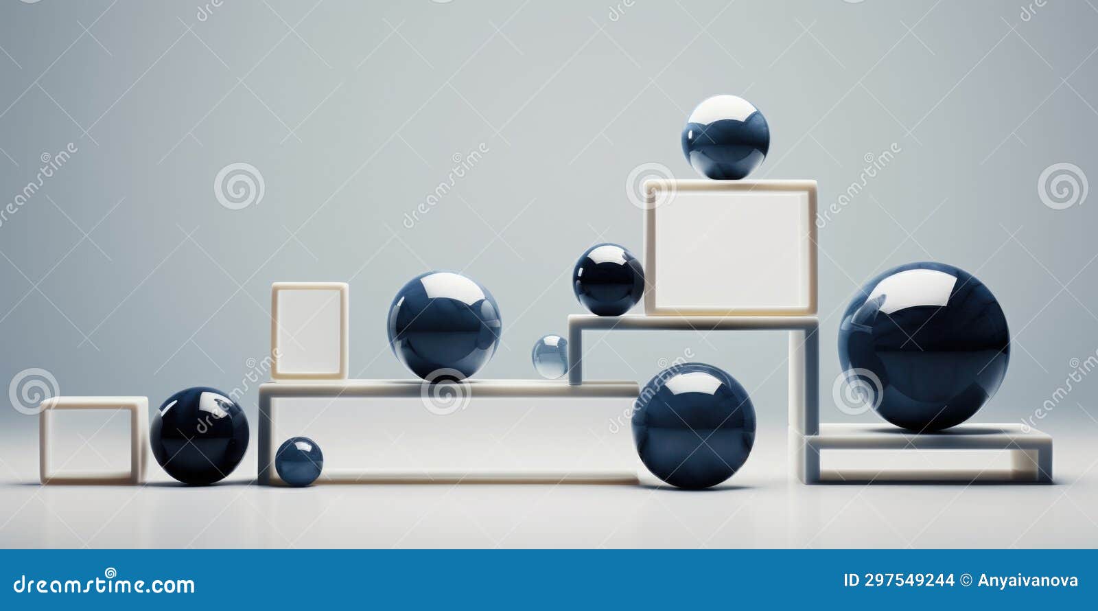 A Group of Spheres Sitting on Top of a Table Stock Illustration ...
