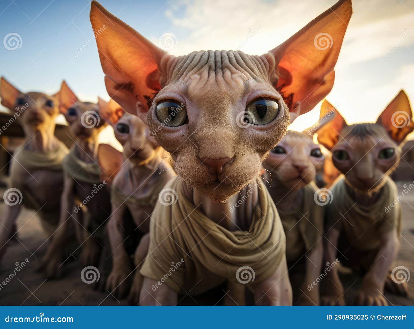 A Group Of Sphynx Cats Royalty-Free Stock Photography | CartoonDealer ...