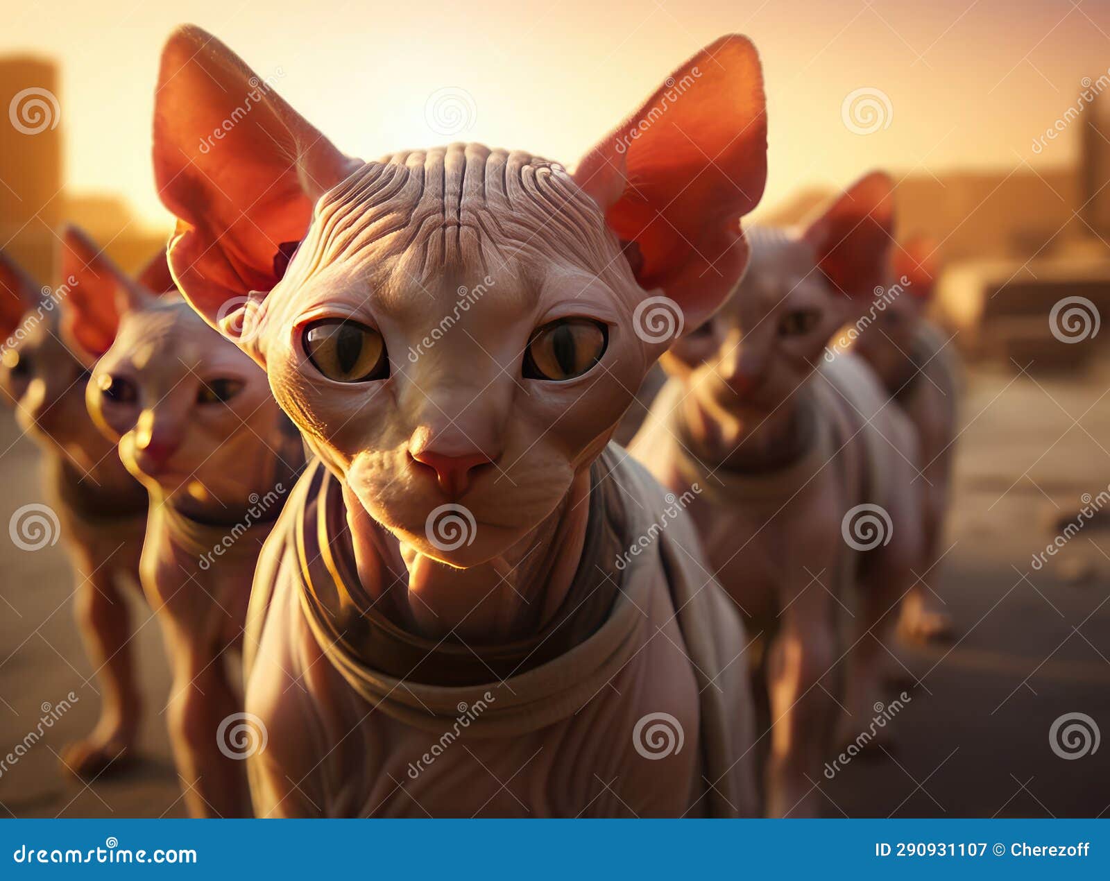 A Group Of Sphynx Cats Royalty-Free Stock Photography | CartoonDealer ...