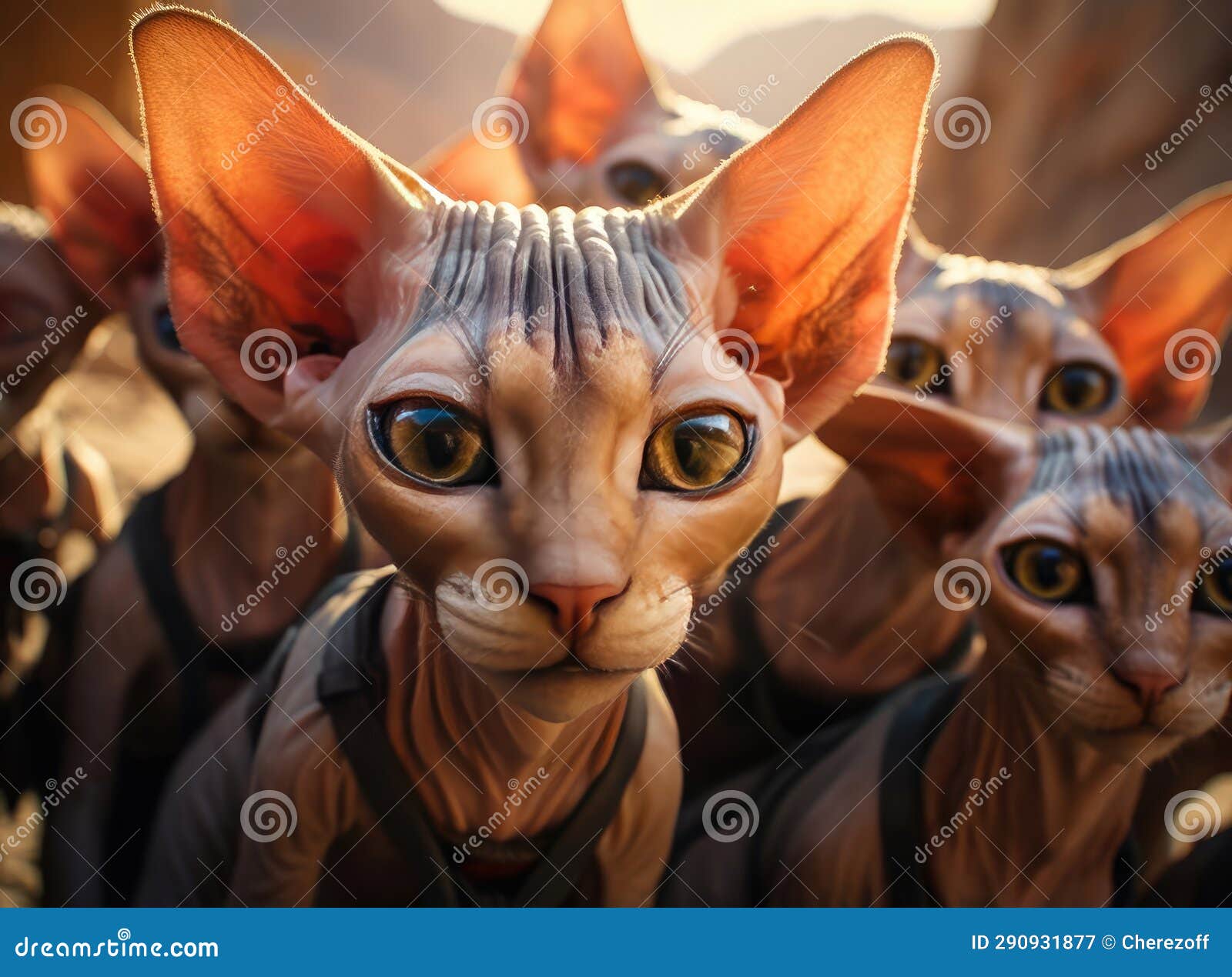 A Group Of Sphynx Cats Royalty-Free Stock Photography | CartoonDealer ...