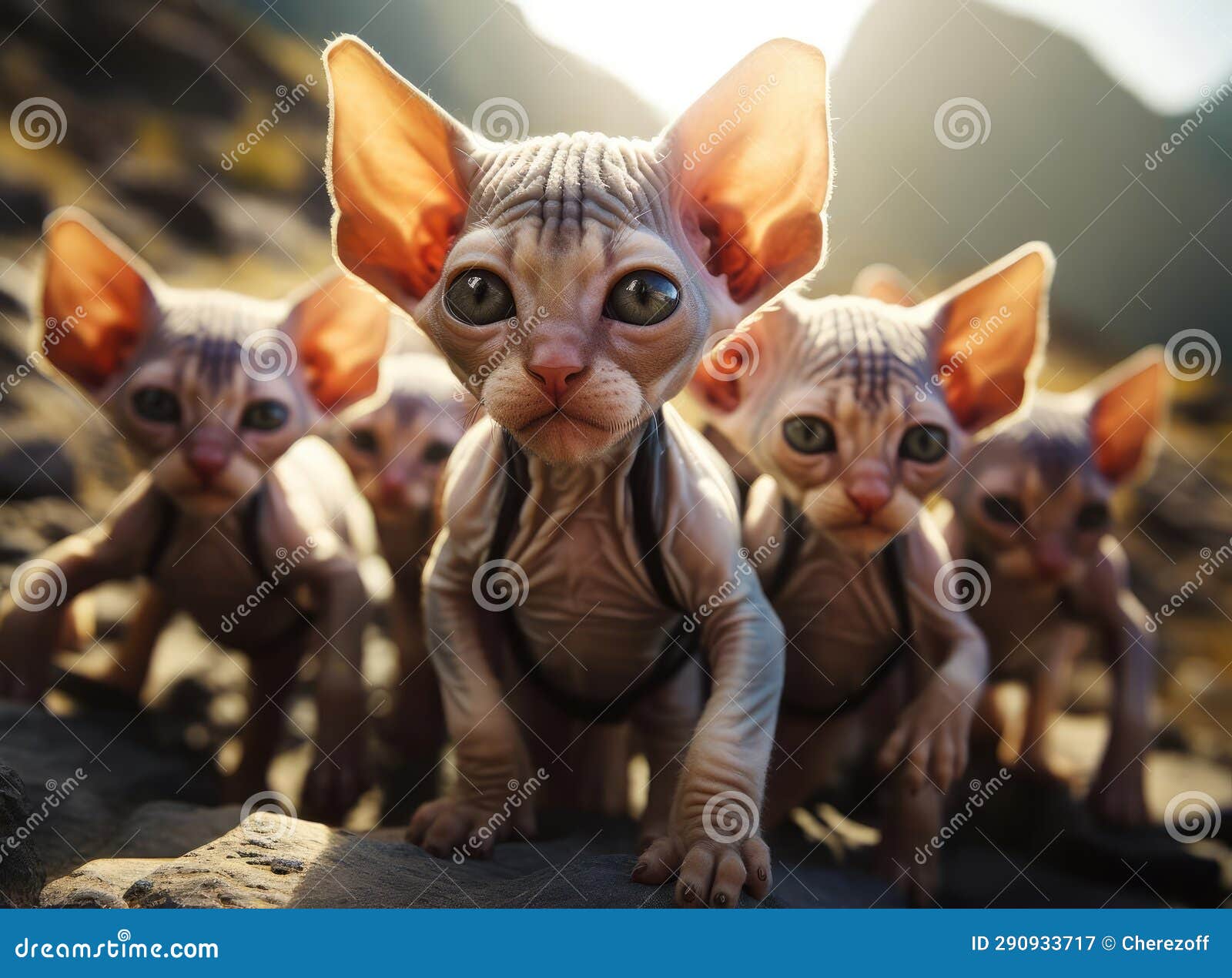 A Group Of Sphynx Cats Royalty-Free Stock Photography | CartoonDealer ...