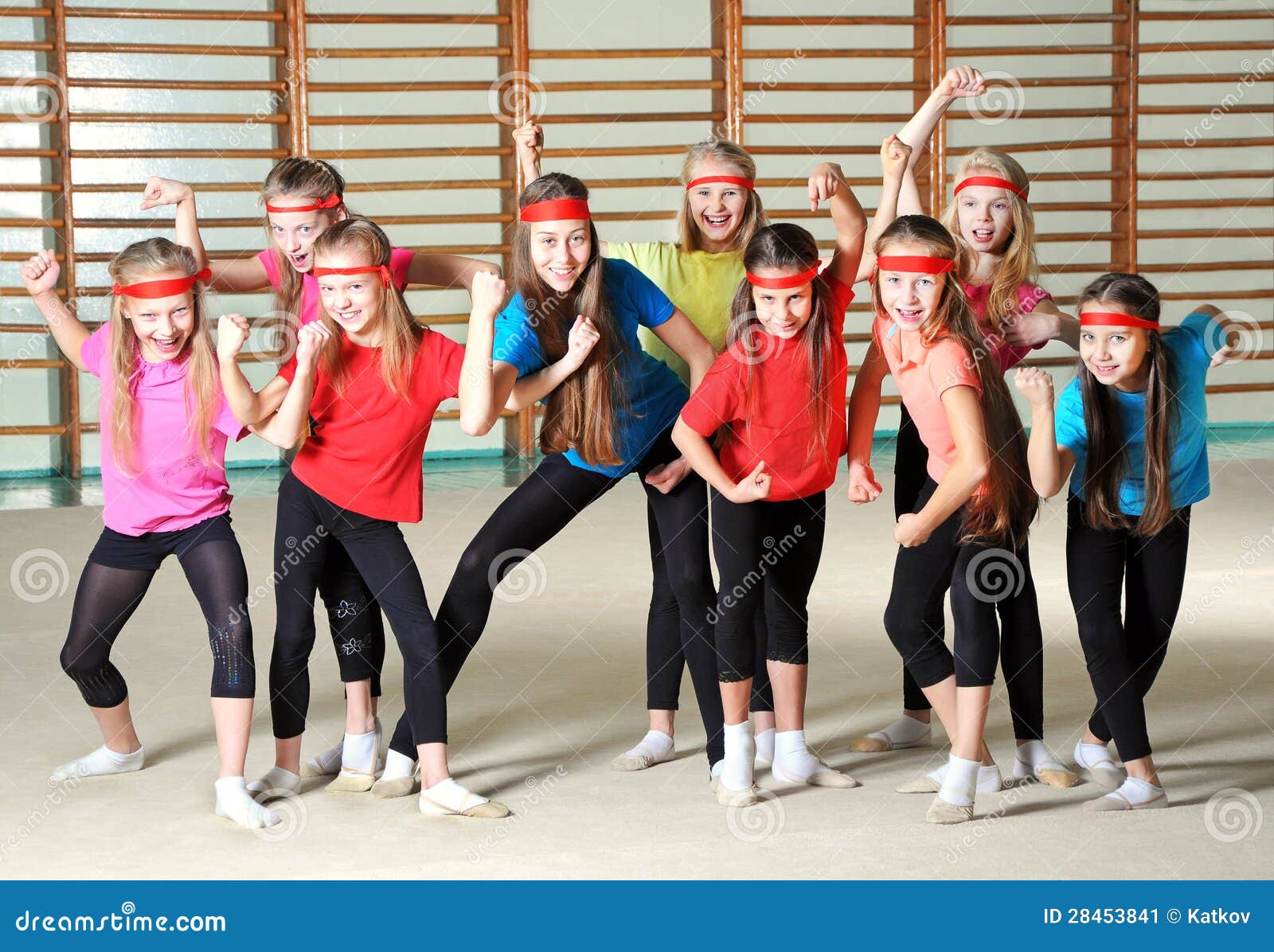 Group of sporty girls stock image. Image of energy, fighter - 28453841