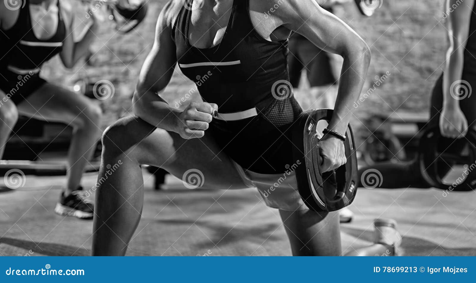 Group of Sporty People Doing Workout Stock Image - Image of picking ...