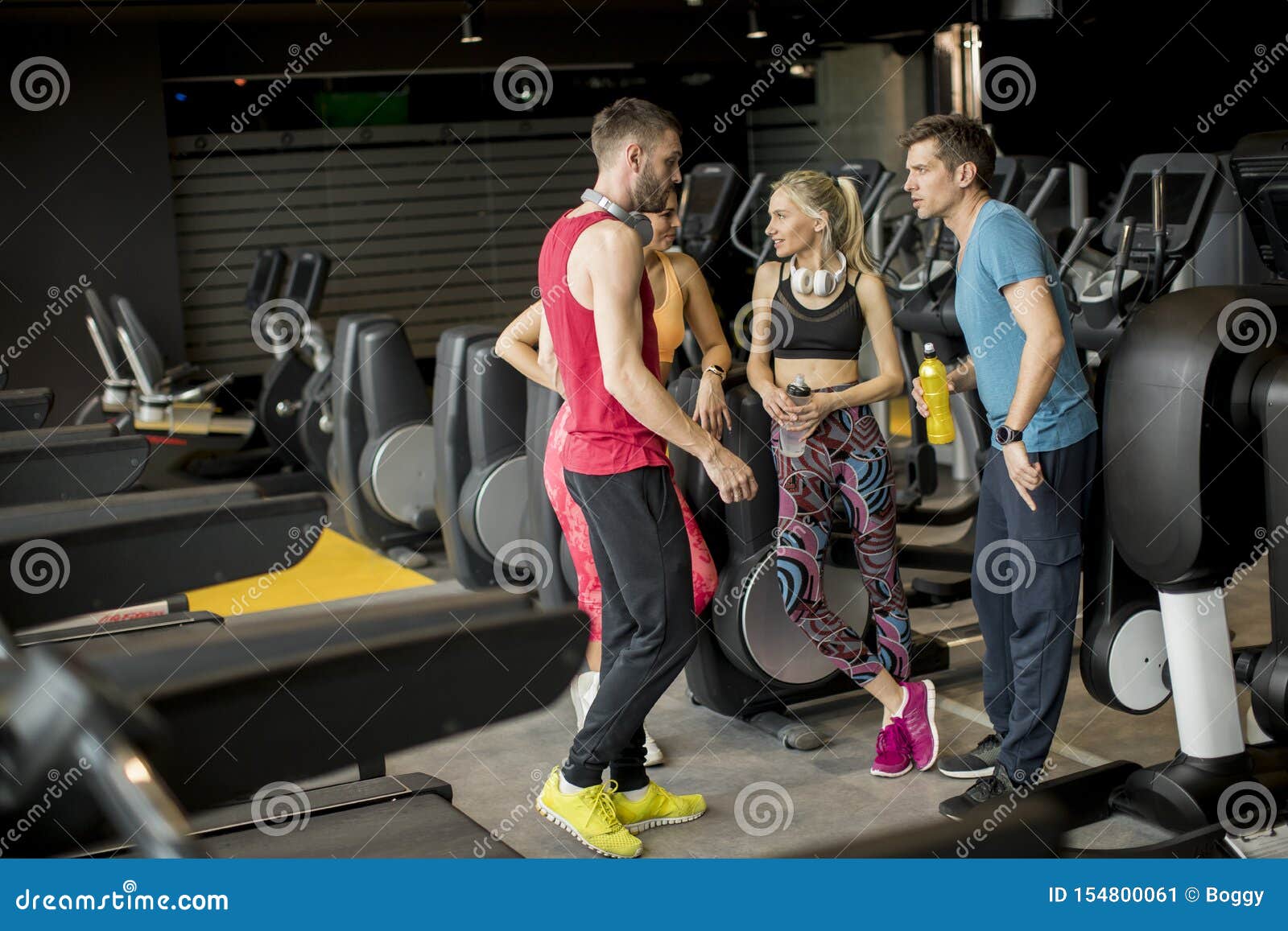 Group of Sporty Young People at the Gym Stock Image - Image of ...
