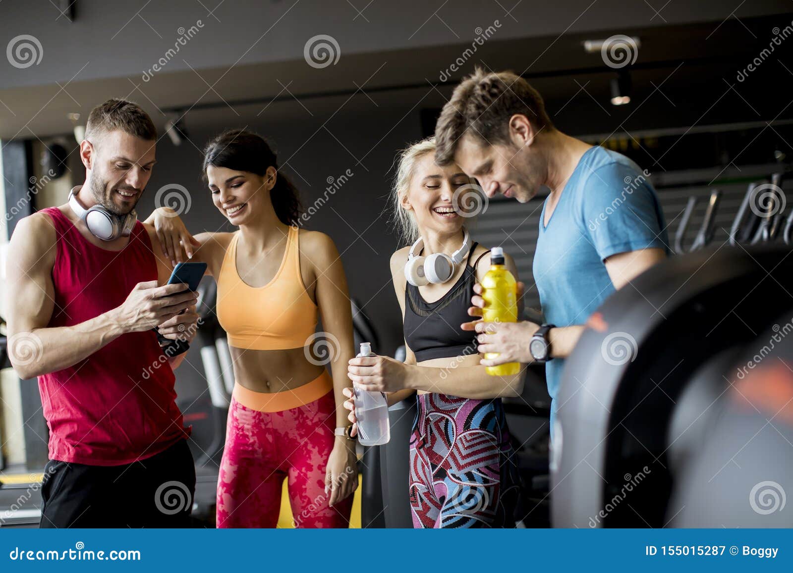 Group of Sporty Young People at the Gym Stock Image - Image of friends ...