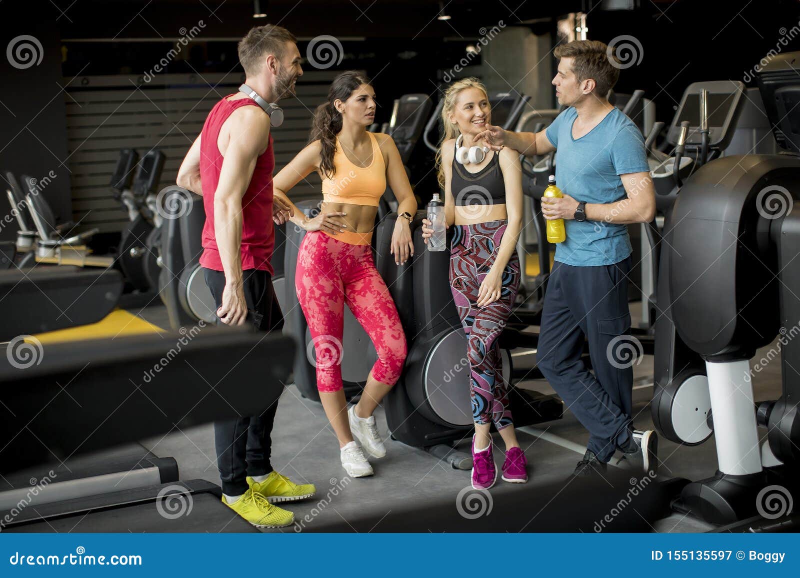 Group of Sporty Young People at the Gym Stock Image - Image of women ...