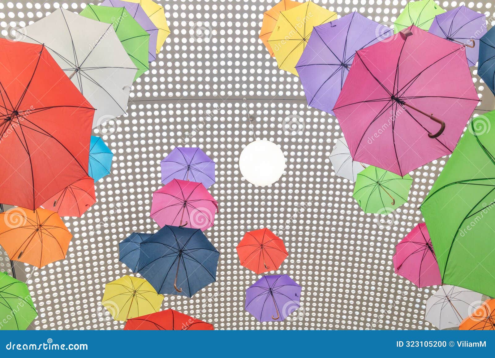A Group of Spread Colorful Umbrellas on Uniform Background Editorial ...