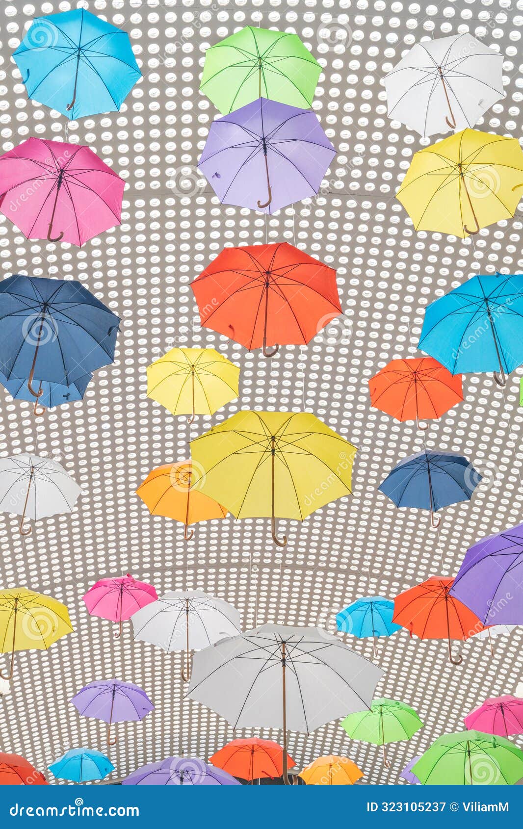 A Group of Spread Colorful Umbrellas on Uniform Background Editorial ...