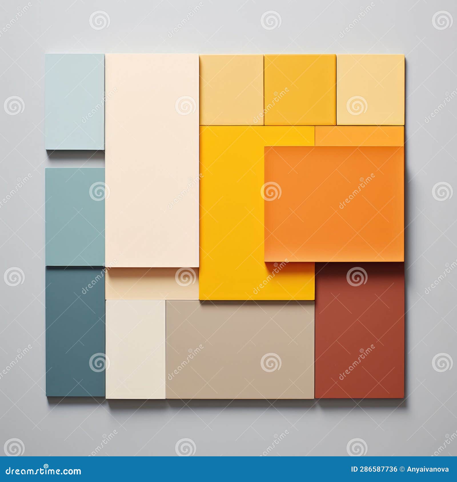 A Group of Squares of Different Colors on a Wall. Stock Photo - Image ...