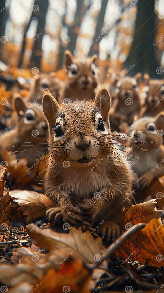 A Group of Squirrels Engaging in a Nutty Heist with Tiny Masks and ...