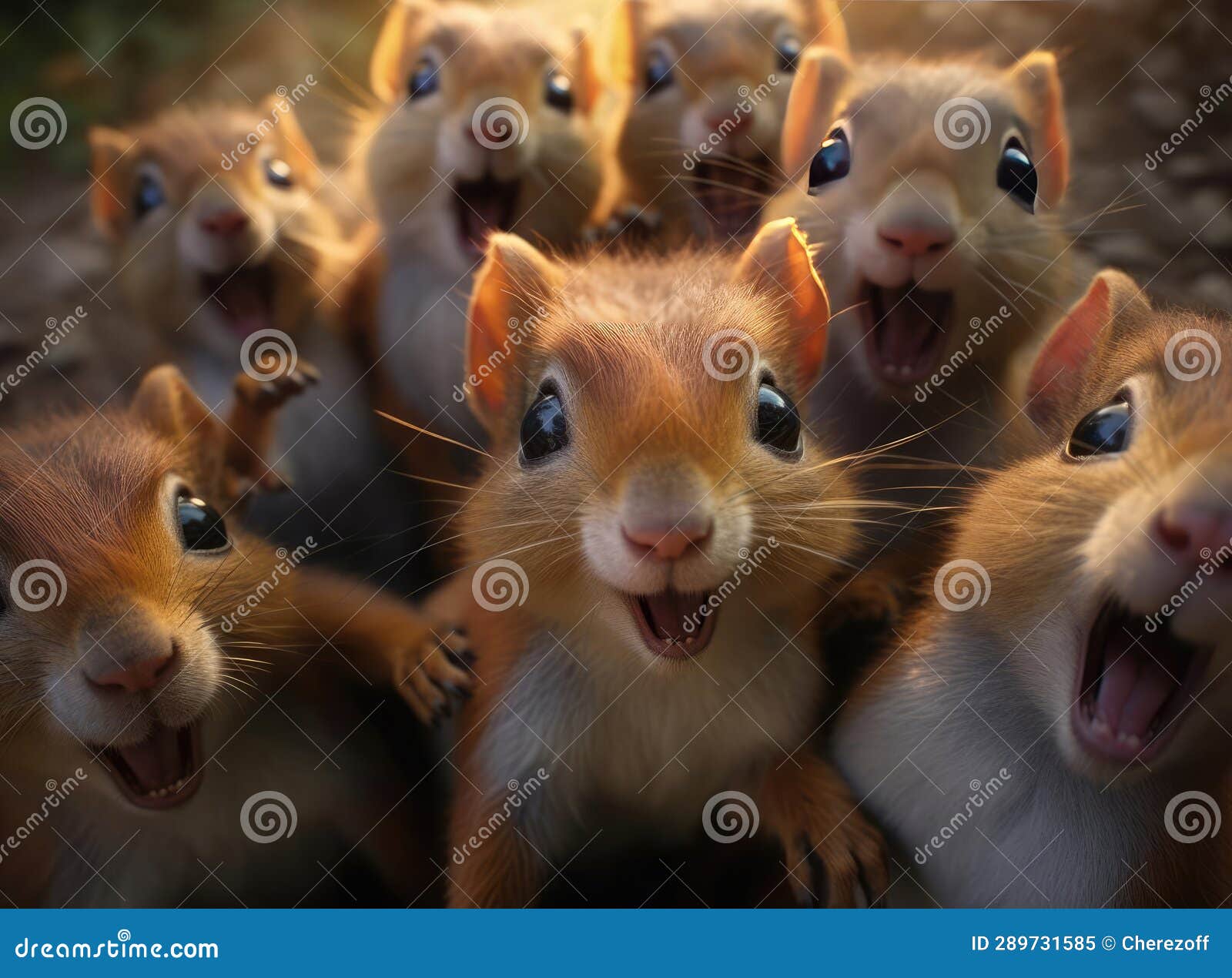 A group of squirrels stock image. Image of group, tree - 289731585