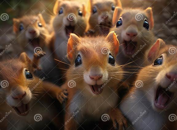 A group of squirrels stock image. Image of group, tree - 289731585