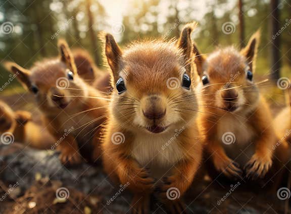 A group of squirrels stock image. Image of style, group - 289732705