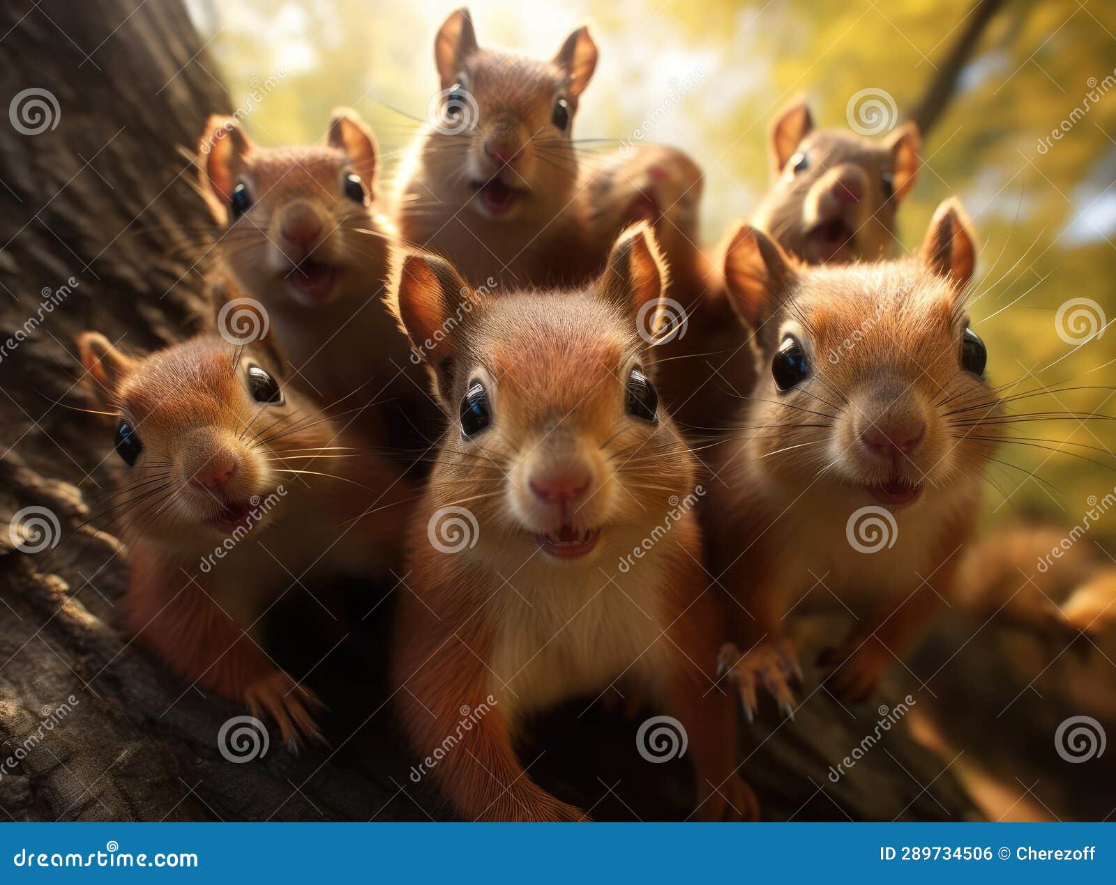 A group of squirrels stock illustration. Illustration of adorable ...