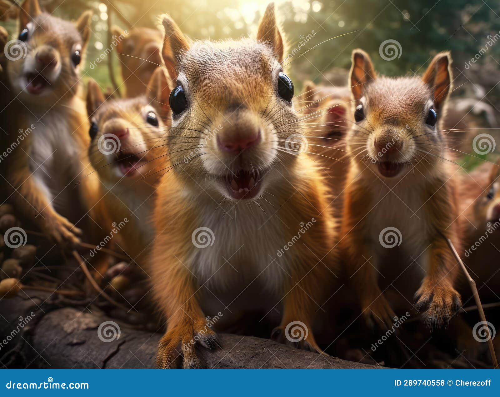 A group of squirrels stock photo. Image of wild, style - 289740558