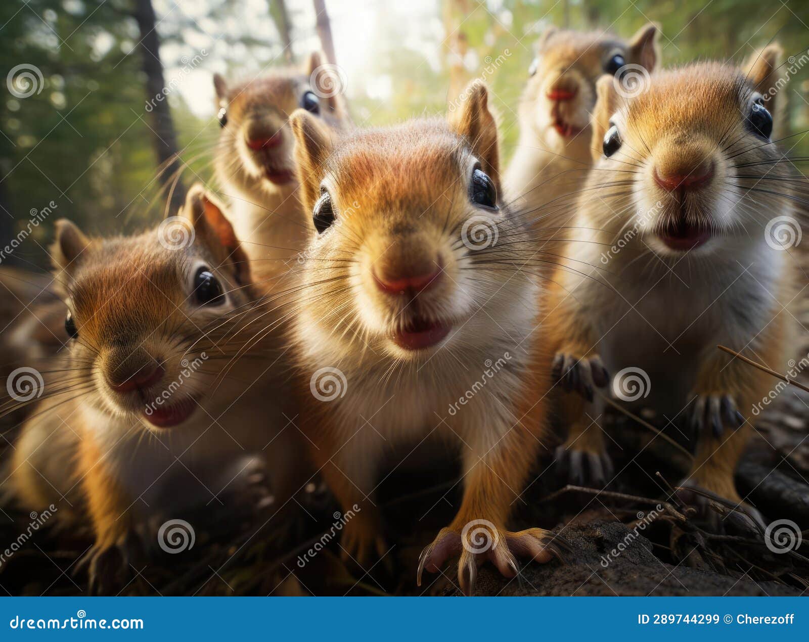 A group of squirrels stock image. Image of adorable - 289744299