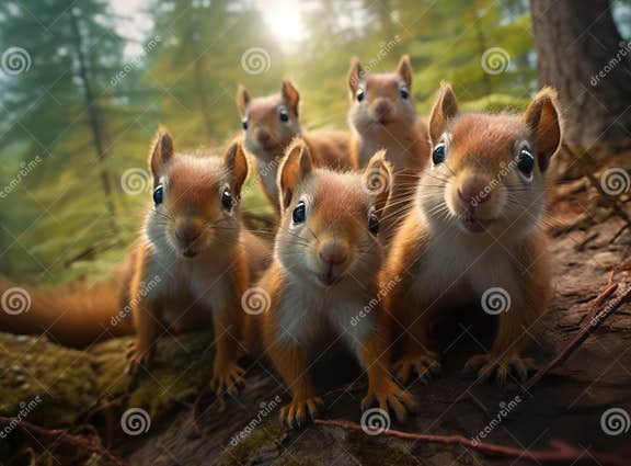 A group of squirrels stock image. Image of wood, nature - 289749007