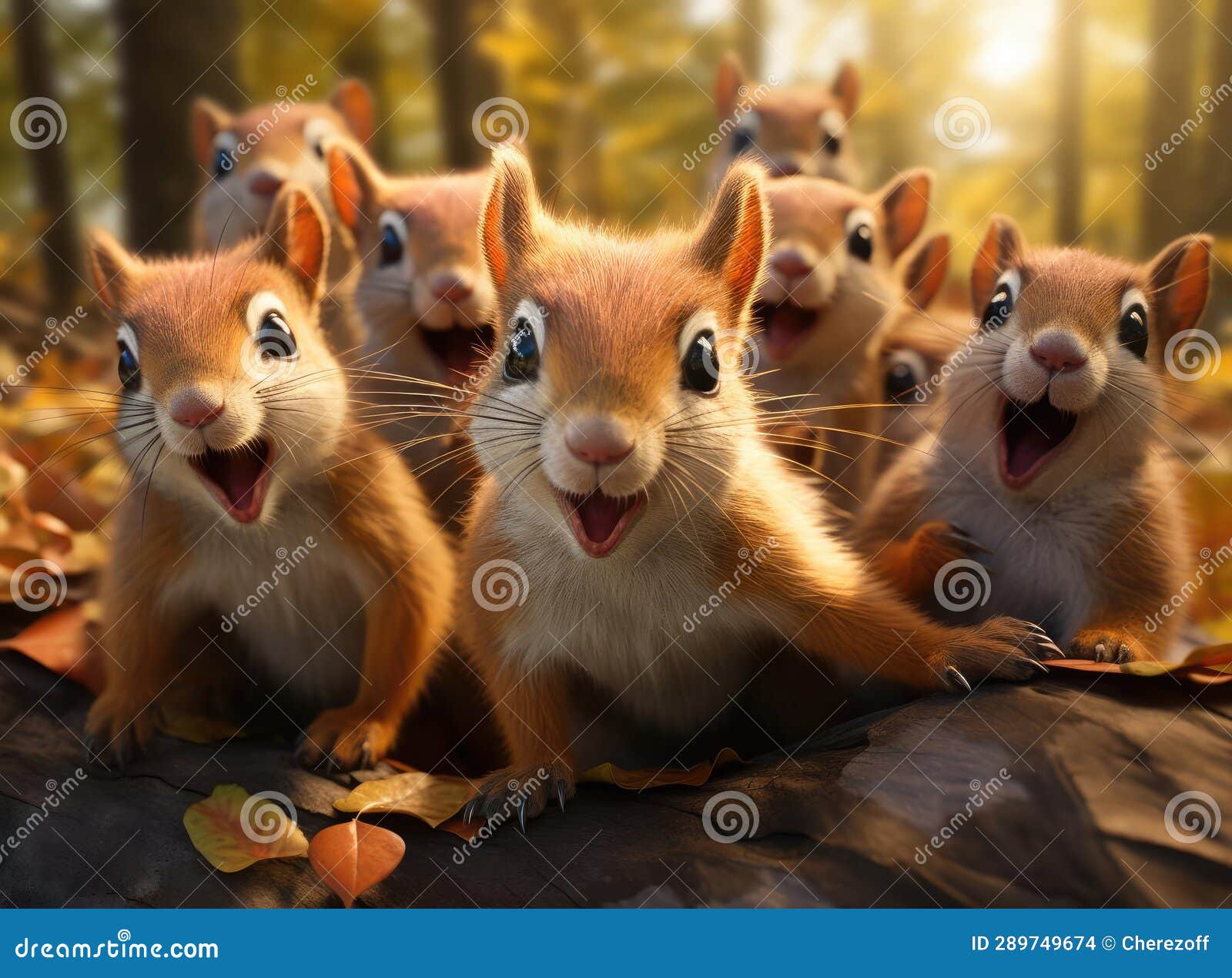 A group of squirrels stock photo. Image of animal, rodent - 289749674