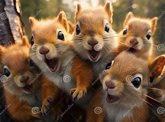 A group of squirrels stock photo. Image of mammal, fauna - 289769778