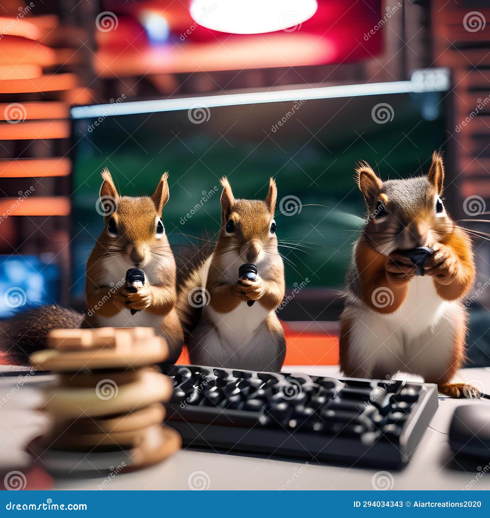 A Group of Squirrels Participating in an E-sports Competition, Each ...