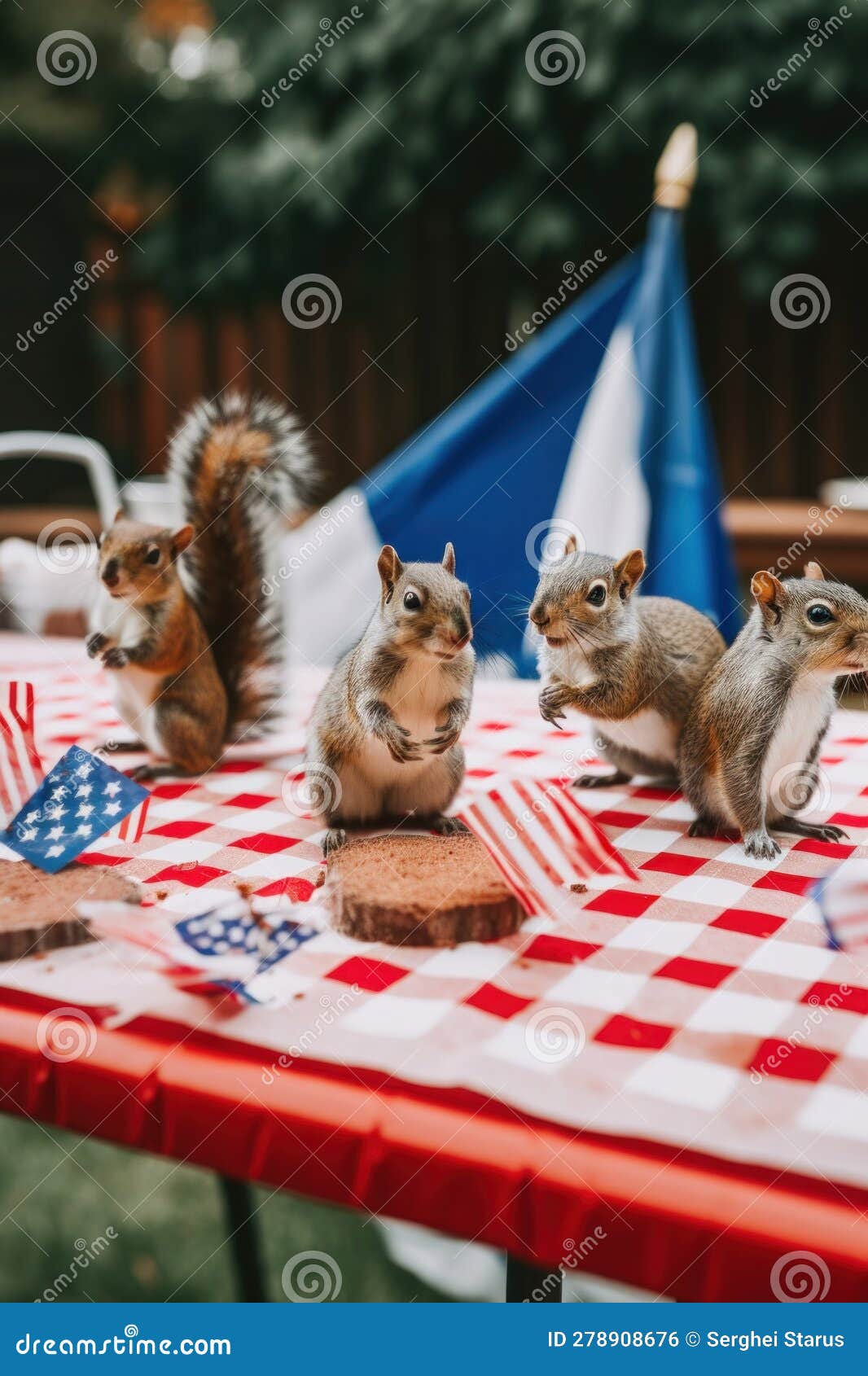 A Group of Squirrels Sitting on Top of a Table. Generative AI Image ...