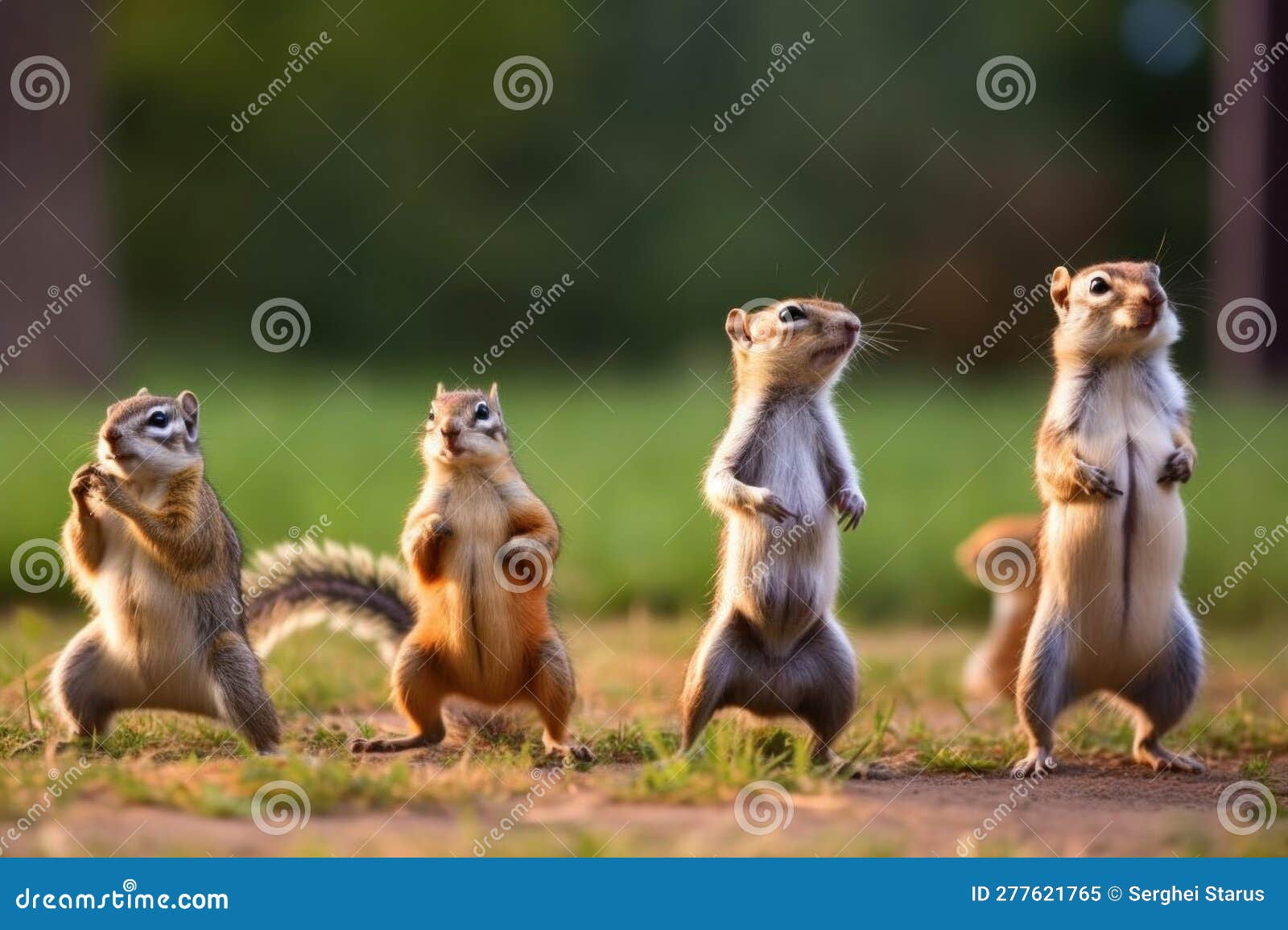 A Group of Squirrels Standing on Their Hind Legs. Generative AI Image ...