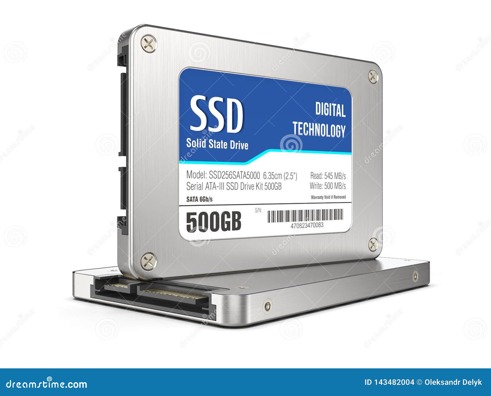 Group of SSD Isolated on White Background 3d Stock Illustration ...