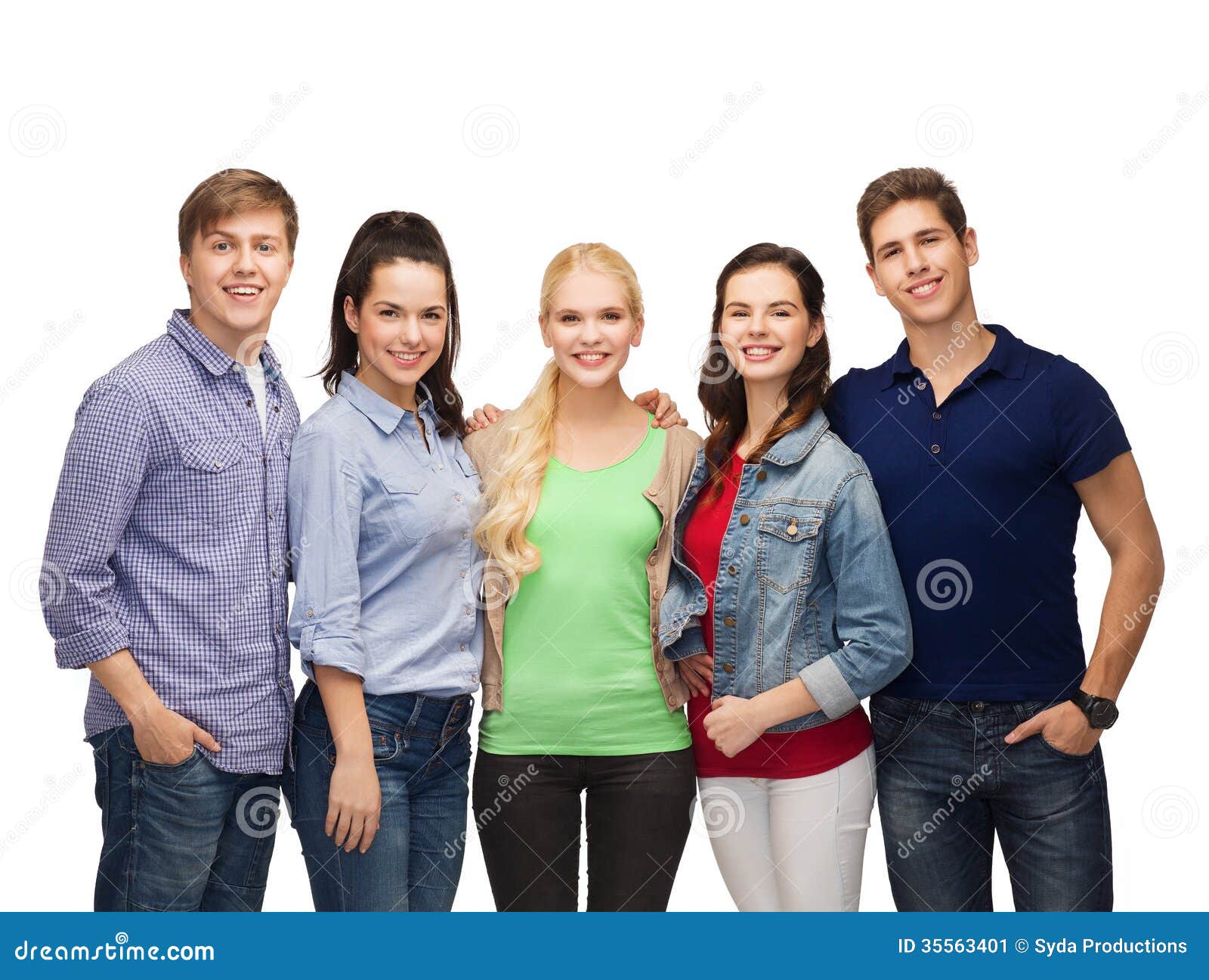 Group of Standing Smiling Students Stock Image - Image of scholar ...