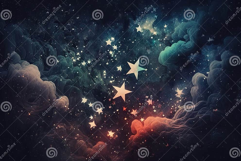 A Group of Stars that are in the Sky with Clouds and Stars in the Sky ...