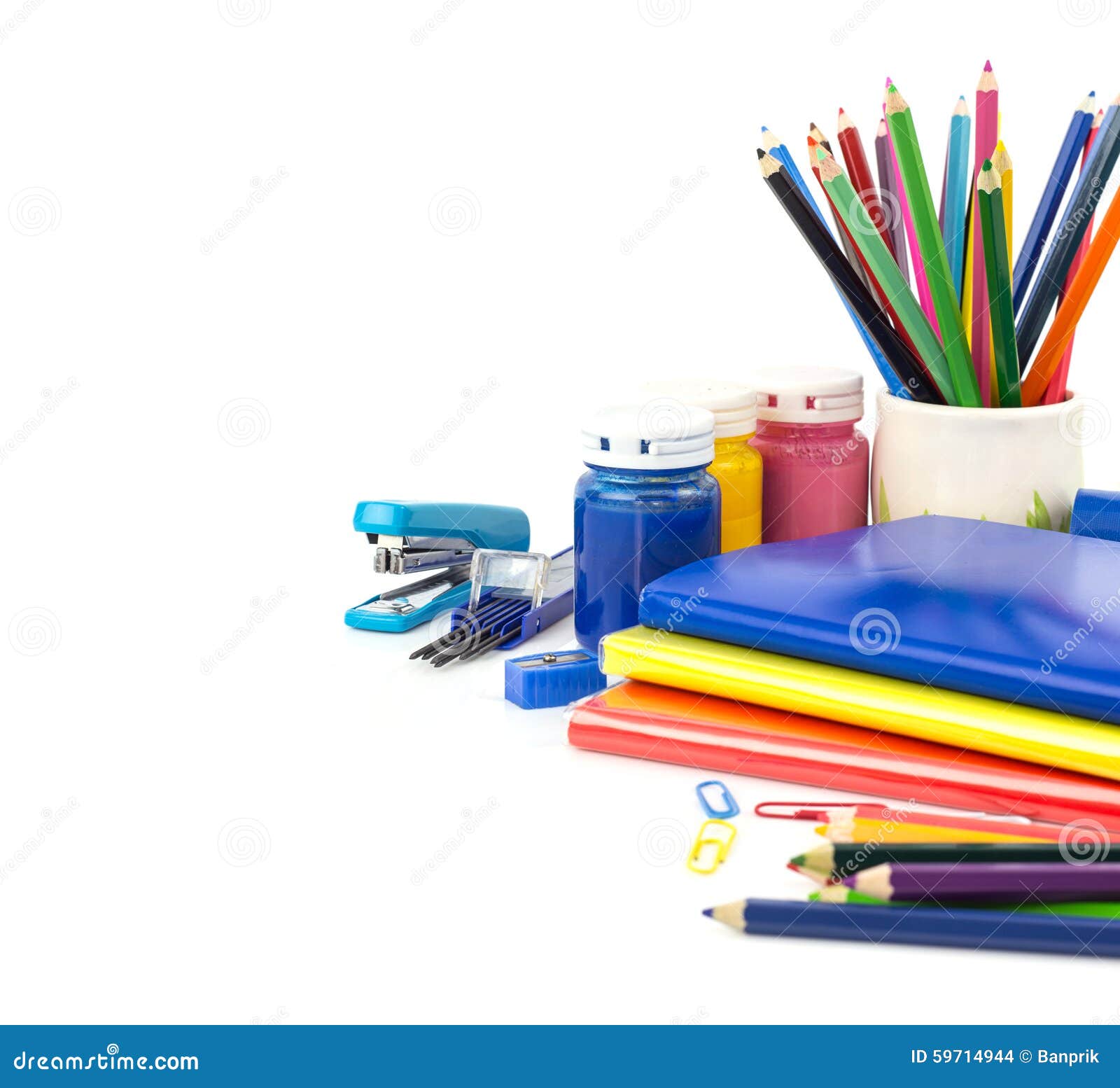 Group of Stationery Tools on White Background Stock Photo - Image of ...
