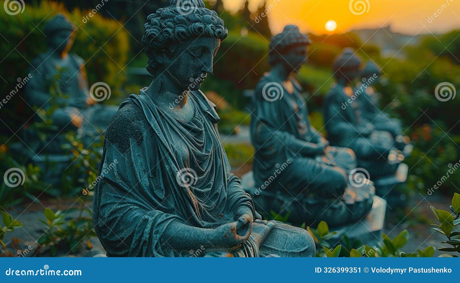 Group Of Buddha Statues Sitting Together Stock Photography ...