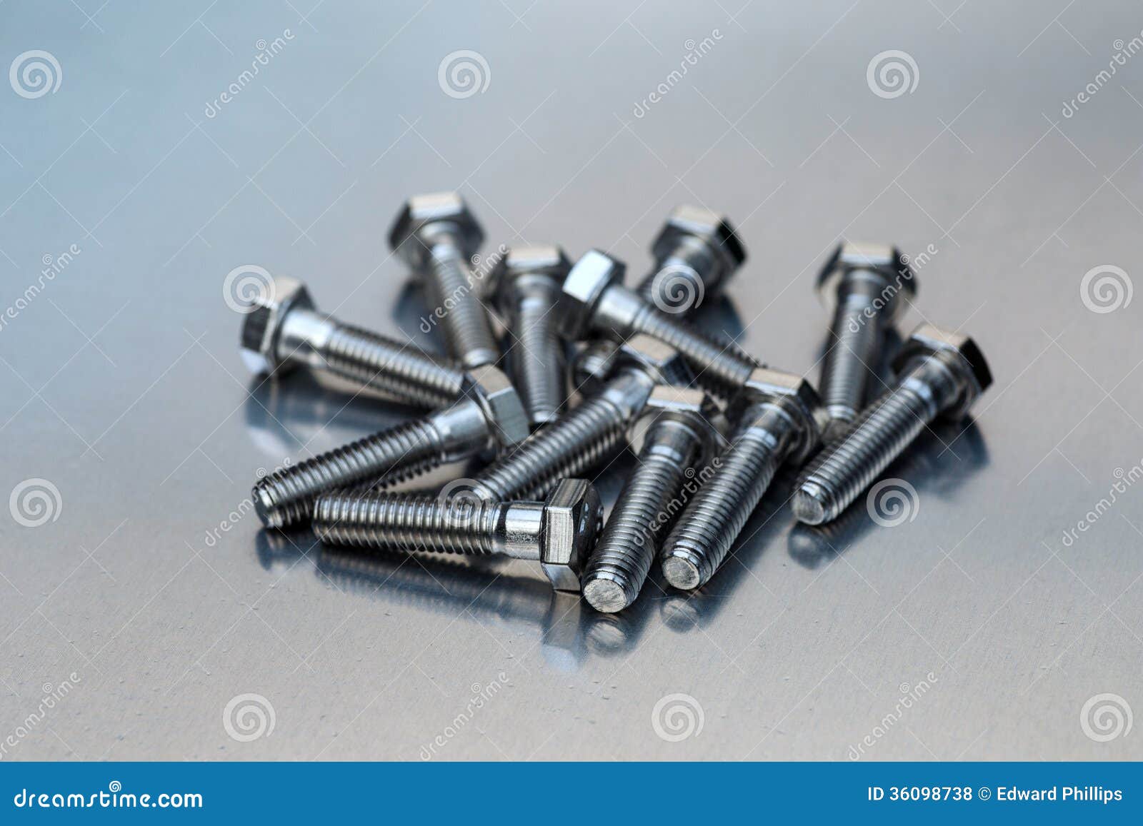Group of Steel Bolts stock photo. Image of industry, stainless - 36098738