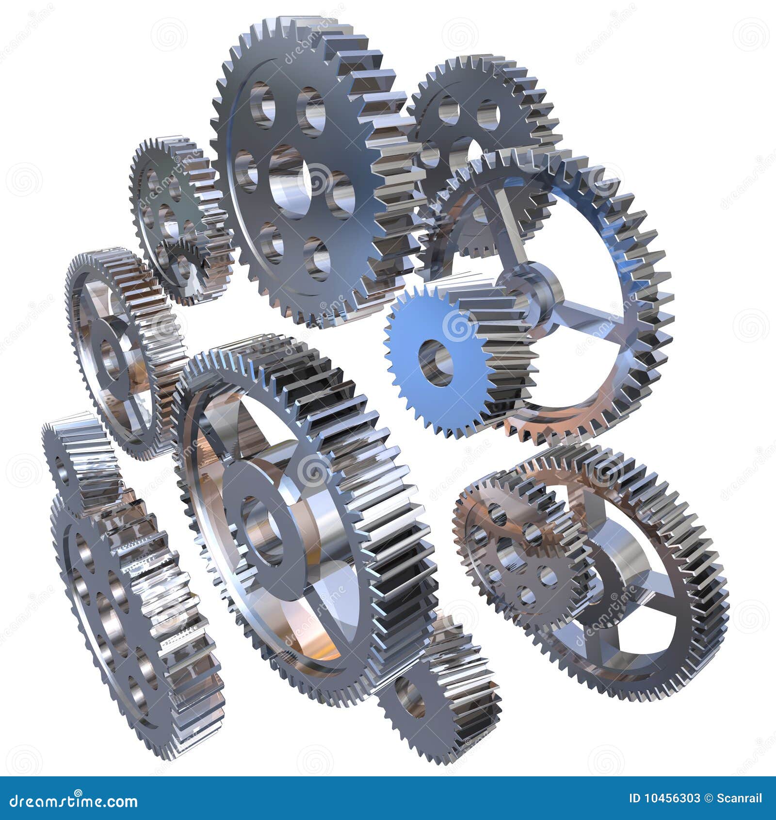 Group of steel gears stock illustration. Illustration of machine - 10456303