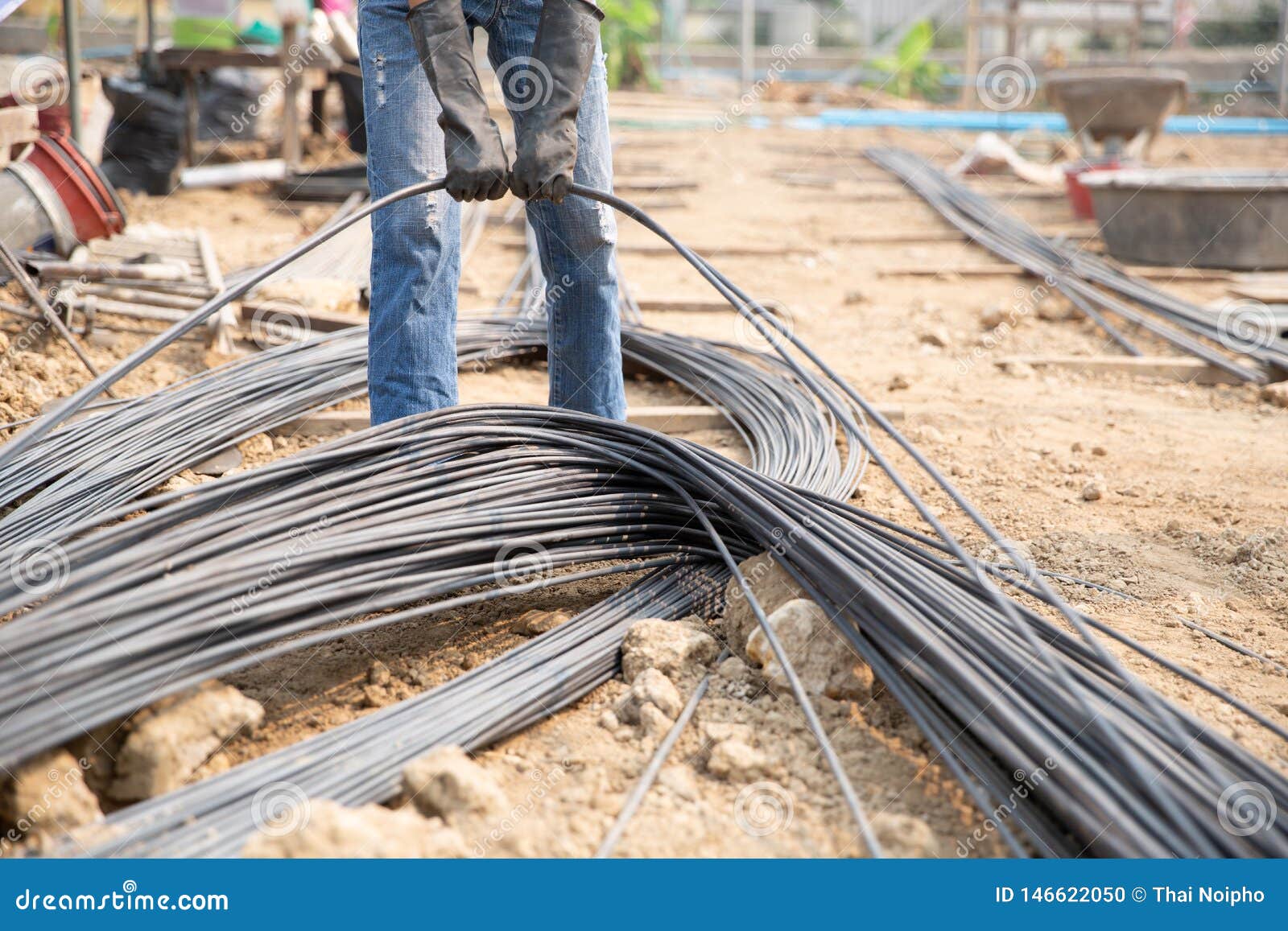 A Group of Steel Rod Tight by Chain Stock Photo - Image of helmet ...