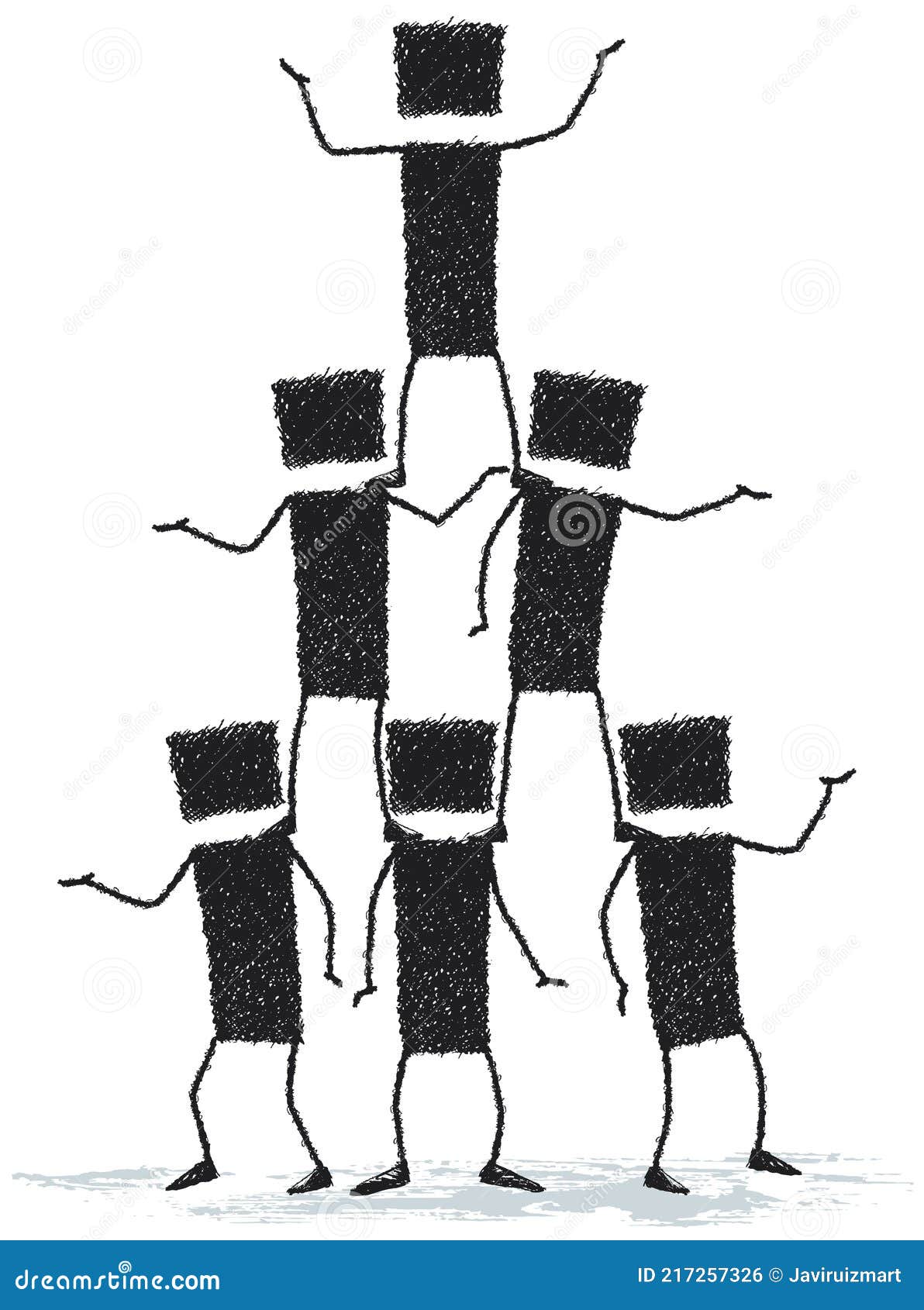 People Pyramid, Isolated on White Background Stock Vector ...