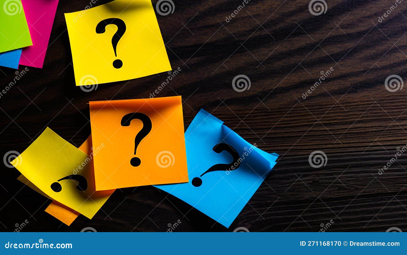 Group of Sticky Notes with Question Marks on Them. Generative AI Stock ...
