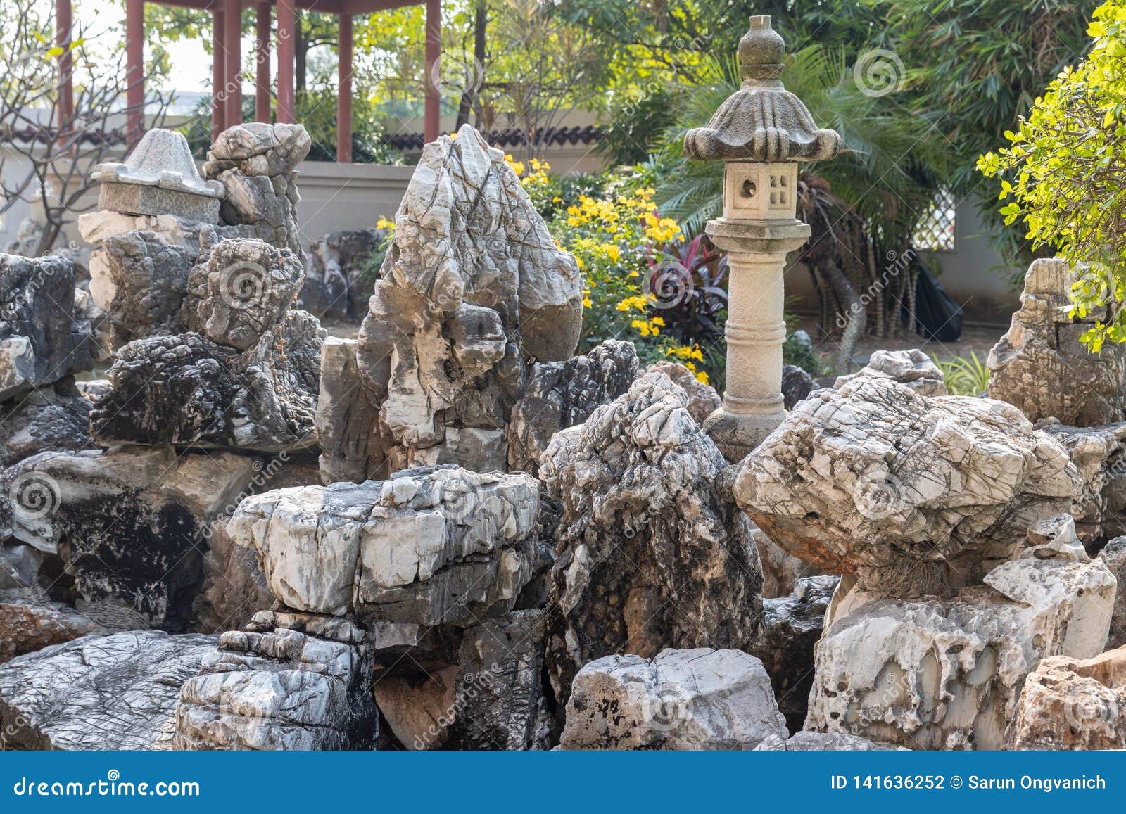 Group of Stone in Chinese Garden Stock Photo - Image of beauty ...