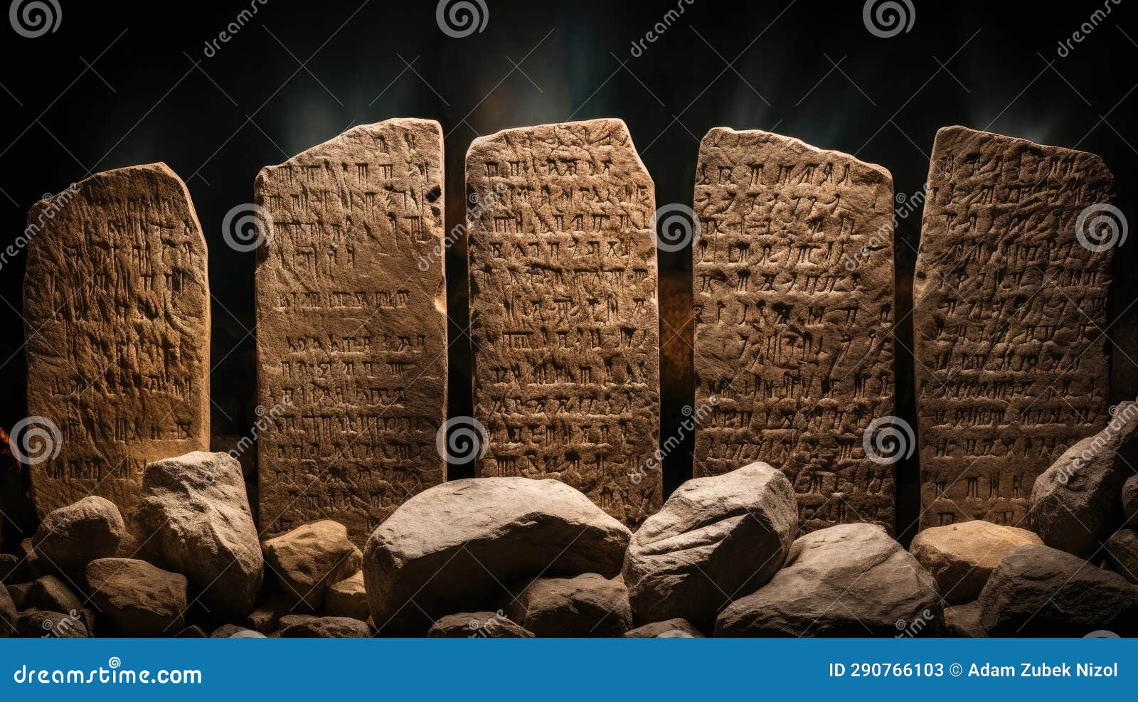 Stone Age Writing With Prehistoric Wooden Tools Cartoon Vector ...