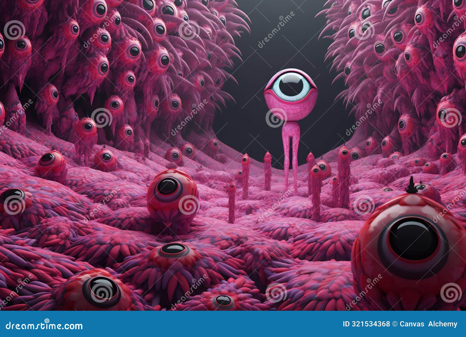 Group of Strange Objects in a Field Stock Photo - Image of eerie ...