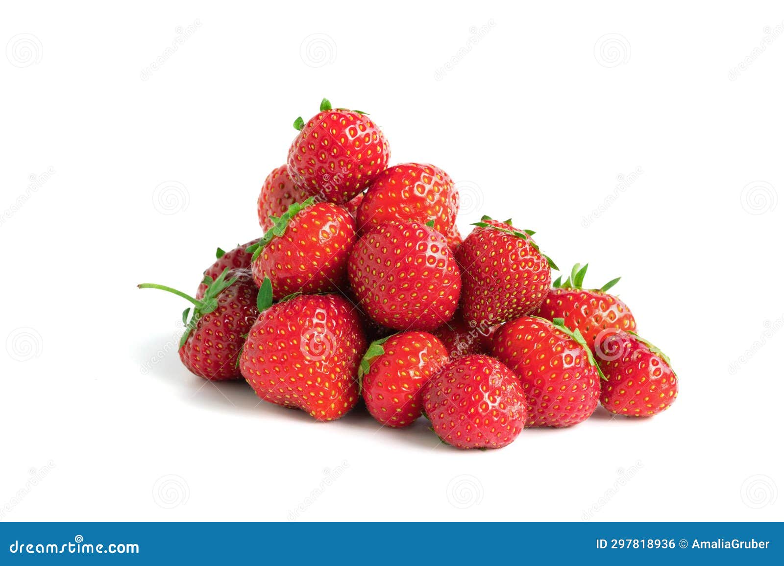 Group of Strawberrys (Genus Fragaria) Isolated on White. Stock Photo ...