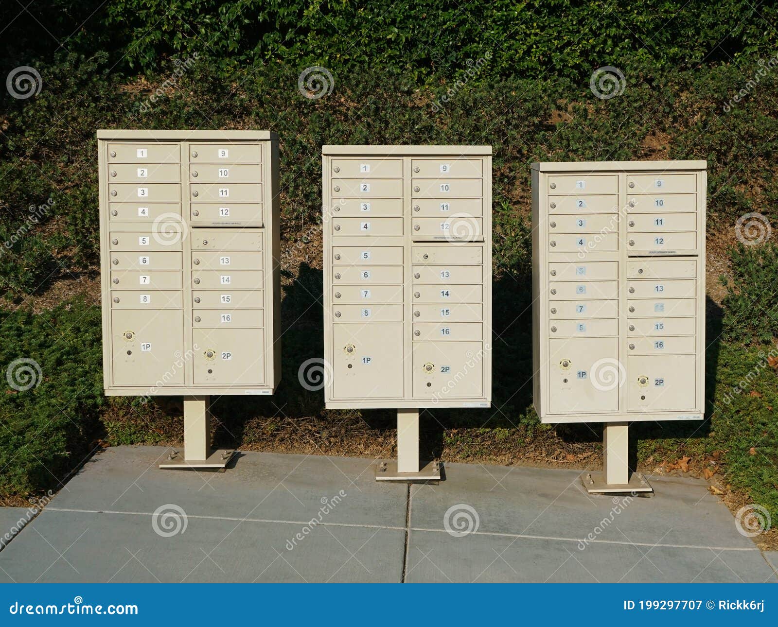 A Group of Street Postal Mail Boxes Stock Image - Image of outdoors ...